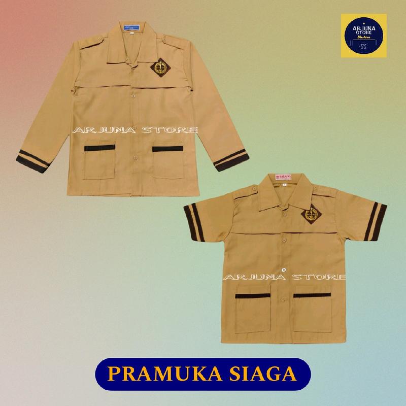 Baju pramuka sd siaga list full kancing panjang pendek sd seragam ...