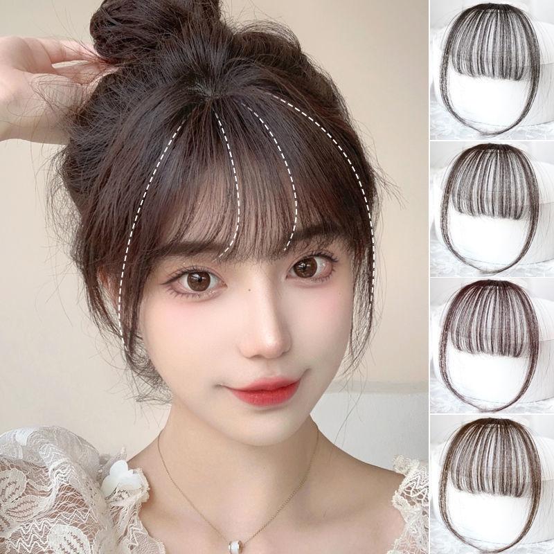 Potongan Rambut Palsu Simulasi Poni Udara, untuk Wanita, Pon - TikTok ...