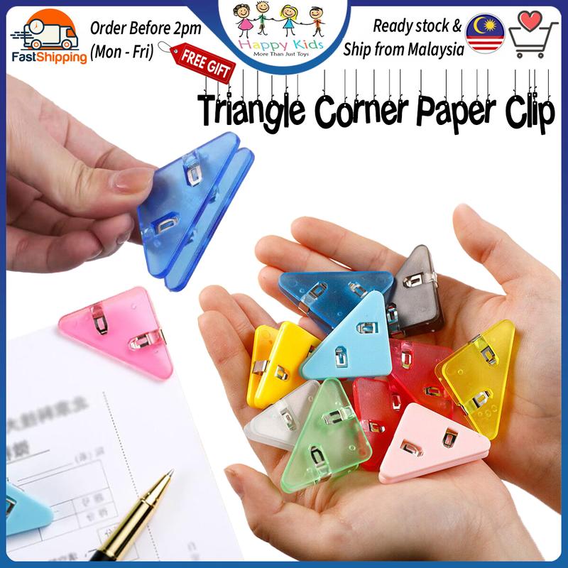 [Happy Kids] Paper Edge Clip Triangle Paper Clips Binder Cli - TikTok ...