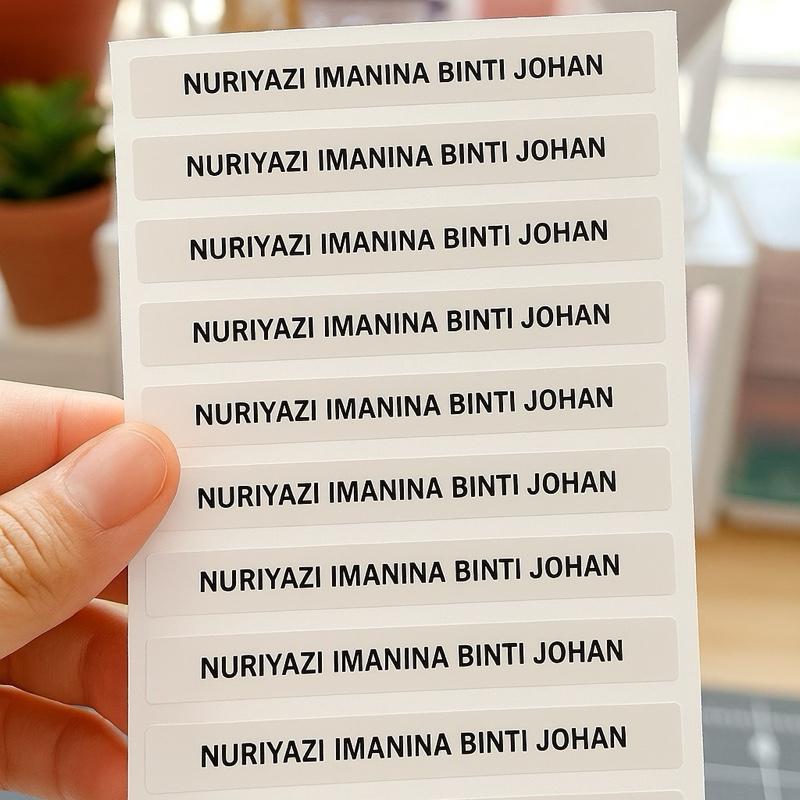 50 pcs Sticker nama murah| Thermal Printer | Pp White |transparent ...