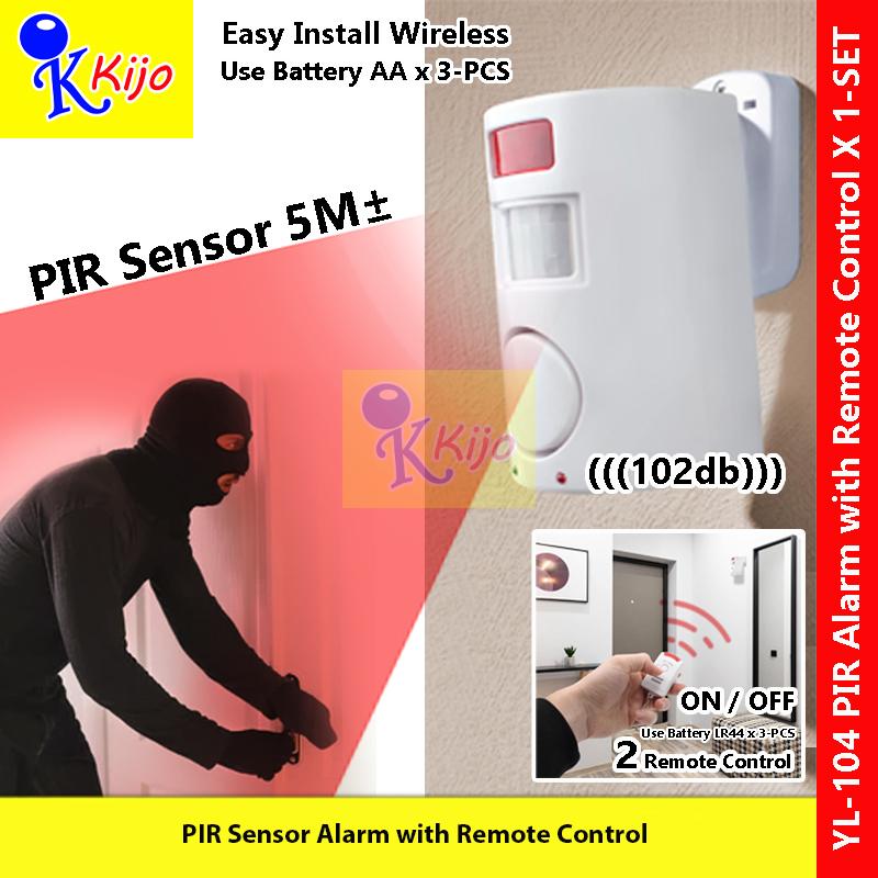 【Alarm】 PIR Sensor Alarm with Remote Control 5M± PIR Sensor Home ...
