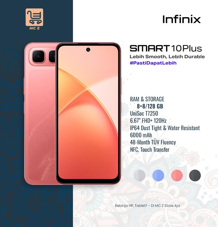 Promo OFFICIAL INFINIX SMART 10 Plus - Garansi Resmi - 8+8/128 GB ...