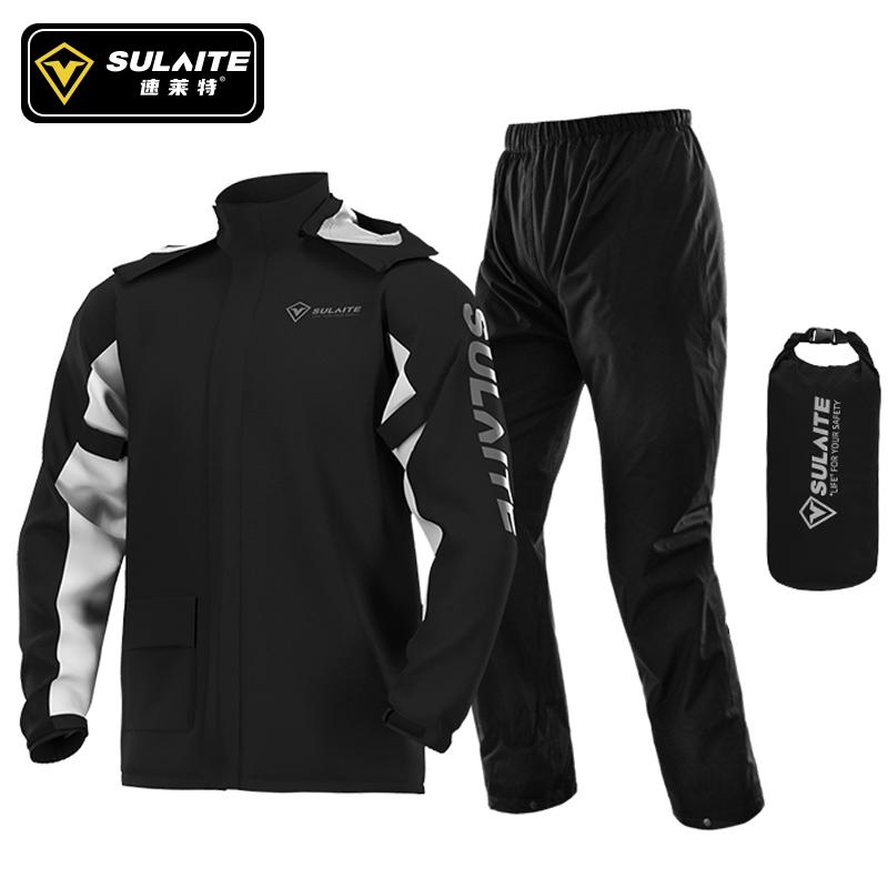 SULAITE Motorcycle Rain Suit Waterproof Breathable 2 Pieces Rainwear ...