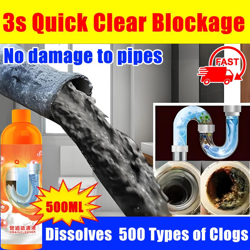 3s Quick clear blockage Drain clog remover 500ML No damage t - TikTok ...