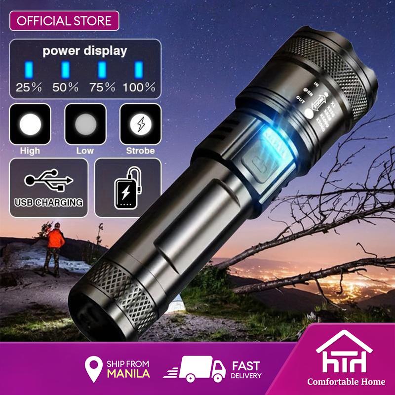 Flashlight Rechargeable Super Bright Zoom Flashlight Heavy Duty ...