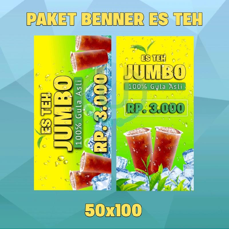 Benner Es Teh Jumbo Bisa Custom nama Dan Background 50x1p - Shop ...
