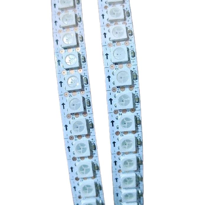 Lampu LED RGB WS2812B PCB Putih Lebar 10mm Kerapatan 144/smd/m Tegangan ...