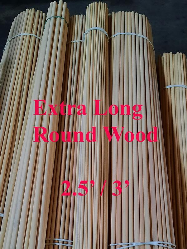 Extra Long Round Wooden Stick Wood Dowel DIY Stick Kayu Bulat Diameter ...