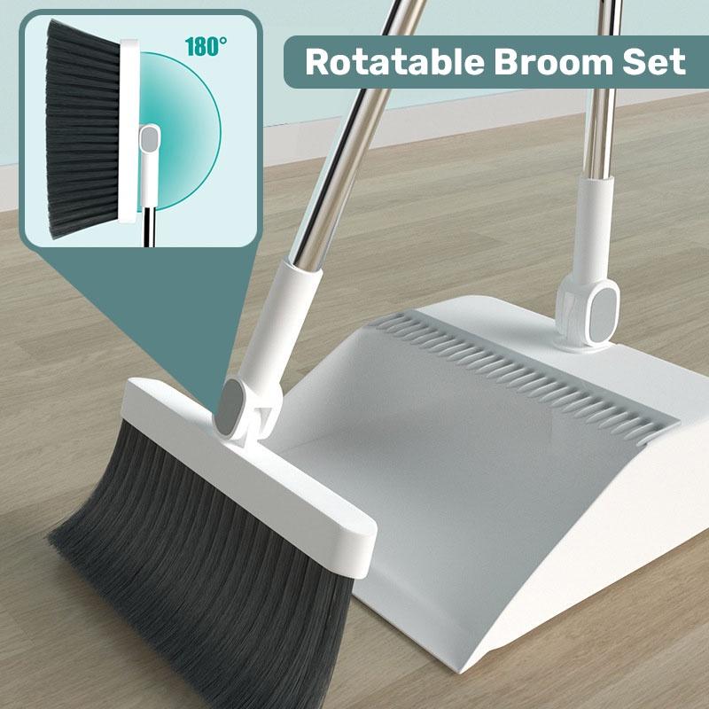 [SG Seller]Rotatable Broom/Wind Proof Dust Pan with Broom Comb/Broom ...