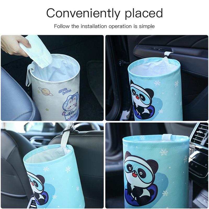 Car waterproof rubbish bin folding double waterproof leather car ...