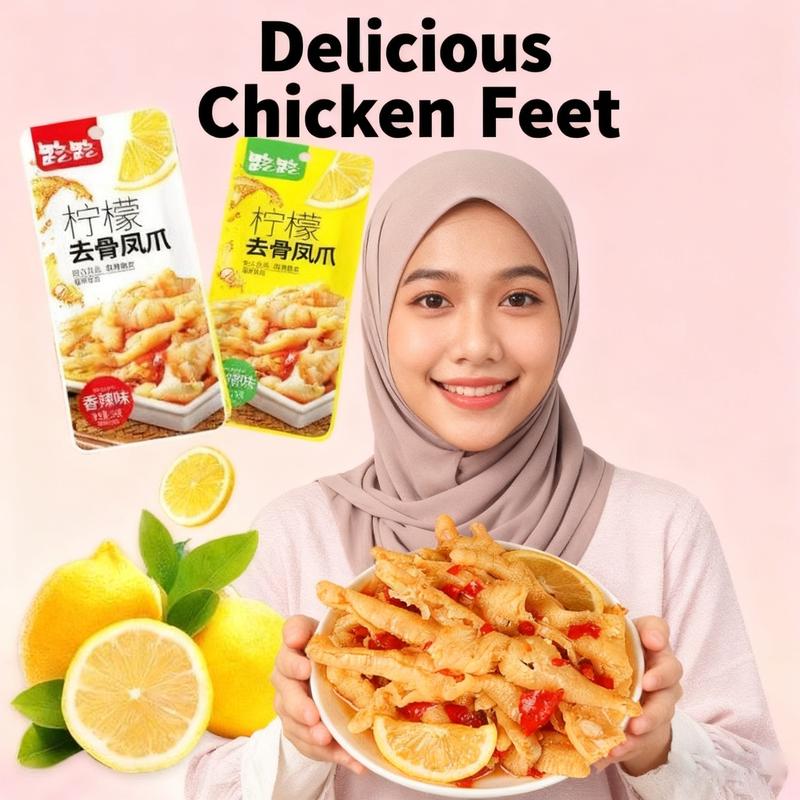 Halal boneless lemon chicken feet, ready-to-eat snack for parties/snack ...