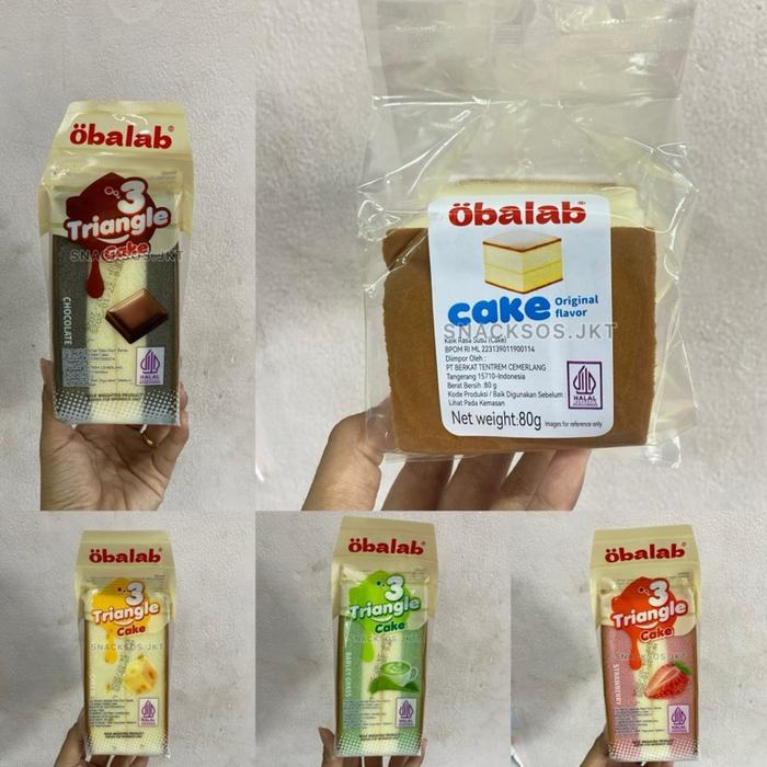 Jual OBALAB TRIANGLE CAKE BARLEY GRASS CAKE / STRAWBERRY CAKE ...