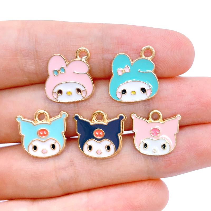 4pcs Alloy Drip Oil Cat Charm Cartoon Earring Pendant DIY Keychain ...