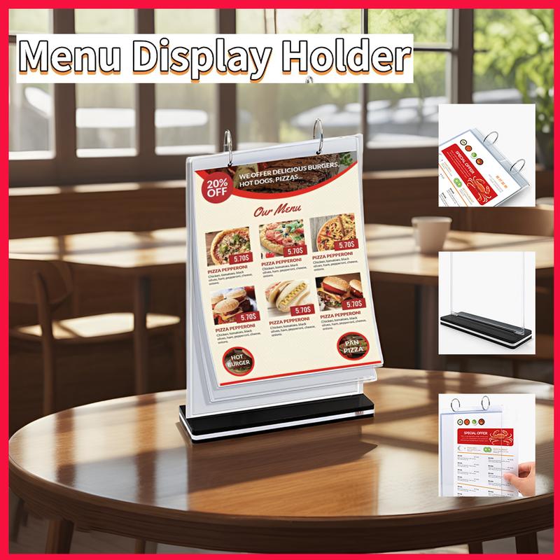A4&A5 Size Flip Acrylic Restaurant Menu Stand permit label holder ...