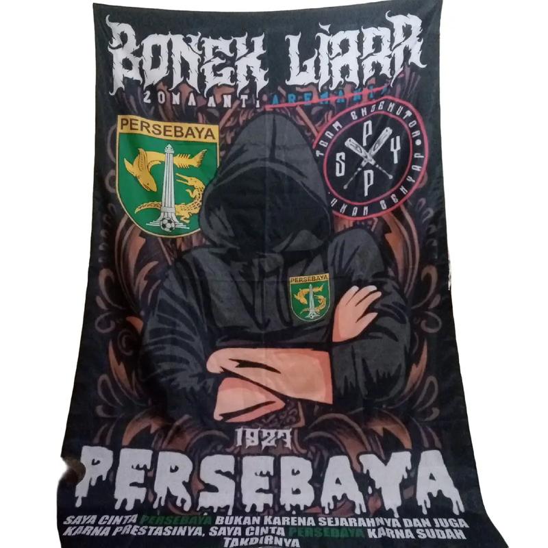 bendera custom full printing BONEK Spanduk Satin Kain - Shop | Tokopedia