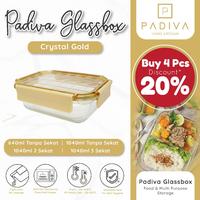 Jual Padiva Glassbox Crystal Gold – Kotak Tempat Makan Wadah Kaca ...
