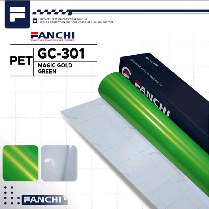 Jual 50CM Sticker FANCHI GC301 GC-301 PET Magic Gold Green Hijau ...