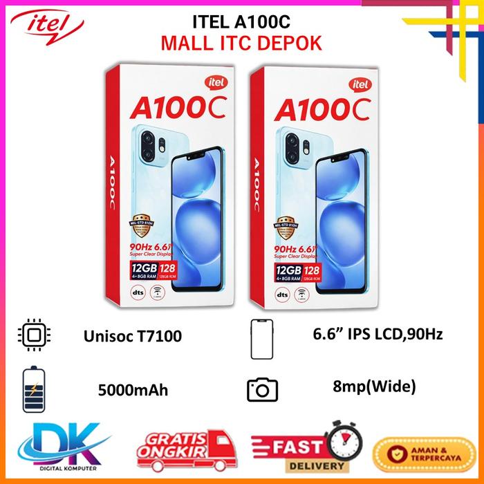 Jual Itel A100C [4/64GB] | Unisoc T7100 | 5000 mAh | 6.6" IPS LCD | 8 ...
