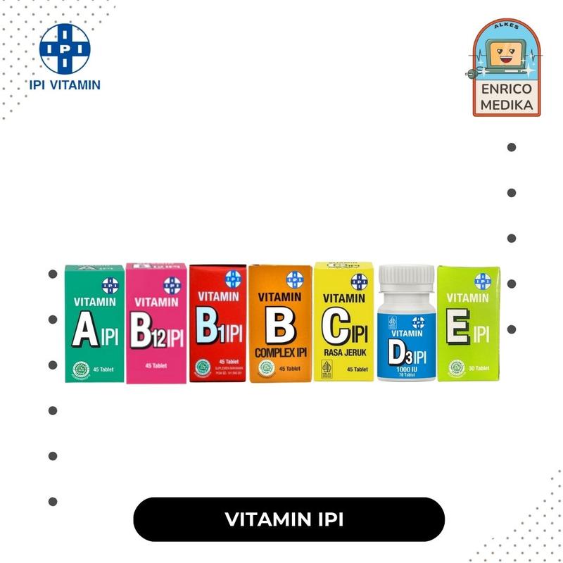 IPI - Vitamin Ipi A, B1, B12, B Complex, C, D3 & E - Shop | Tokopedia