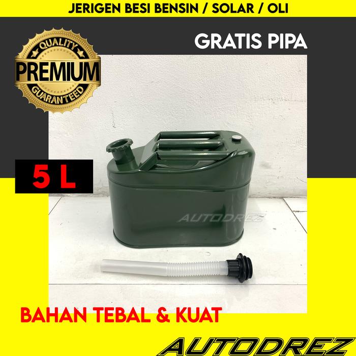 Jual Jerigen Jurigen Jerrycan Besi 5 liter Premium Tebal Tempat ...