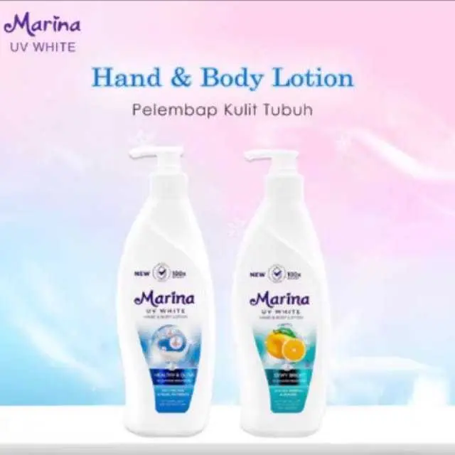 MARINA Hand & Body Lotion UV White 350ml PUMP / Healthy Glow / Dewy ...