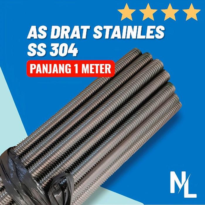 Jual M36x1 MTR AS DRAT STAINLESS SS 304 / THREAD ROD LONG DRAT SS 304 ...