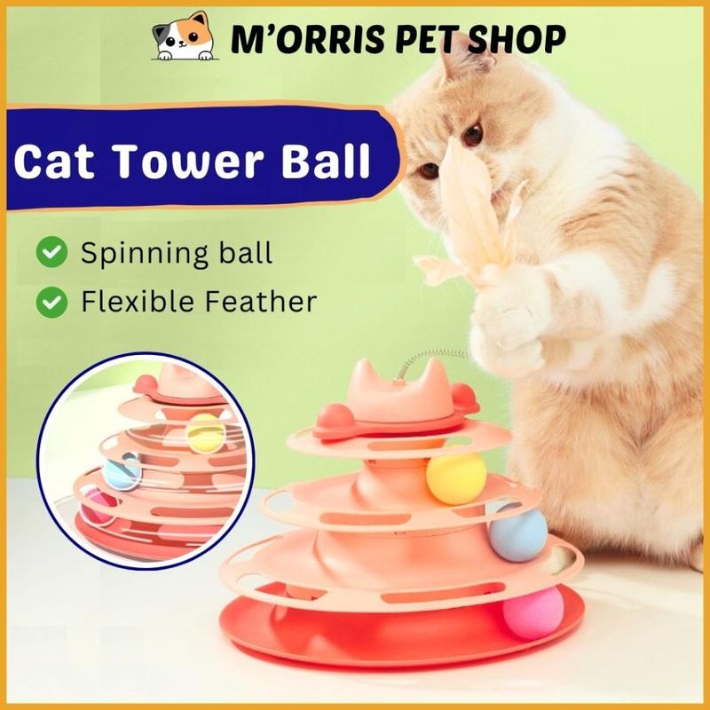 MorrisPet Cat Tower Ball Spinning Ball Cat Toys Teaser Set Murah ...