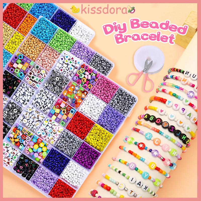 Kit Manik Gelang, Kissdora, dengan Kotak Penyimpanan, Kit Membuat Manik ...