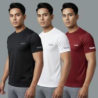 Promo Zou9 - 3 Pcs Kaos Olahraga Pria Lengan Pendek Baju Atasan Gym ...