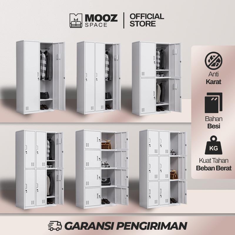 MOOZ SPACE Lemari Loker Besi Karyawan 2-12 Pintu Anti Karat Bahan Plat ...