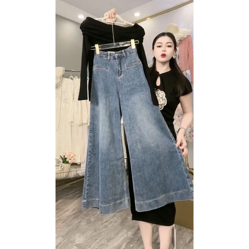 Seluar Jeans Kaki Sangat Lebar, Untuk Wanita, Ketibaan Baru untuk ...