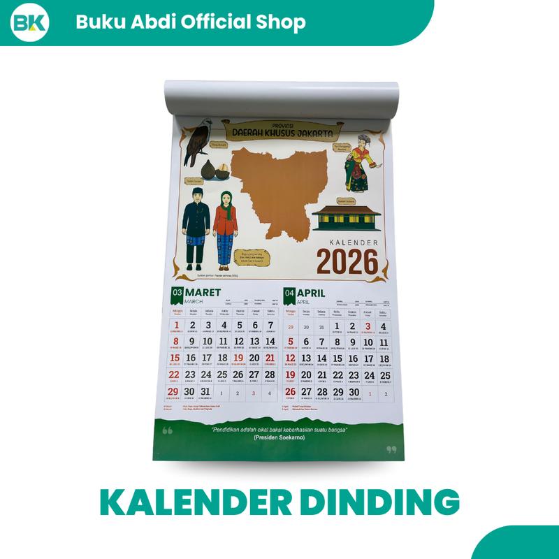 Kalender Dinding 2026 Ragam Budaya Indonesia | Ilustrasi Adat & Tari ...