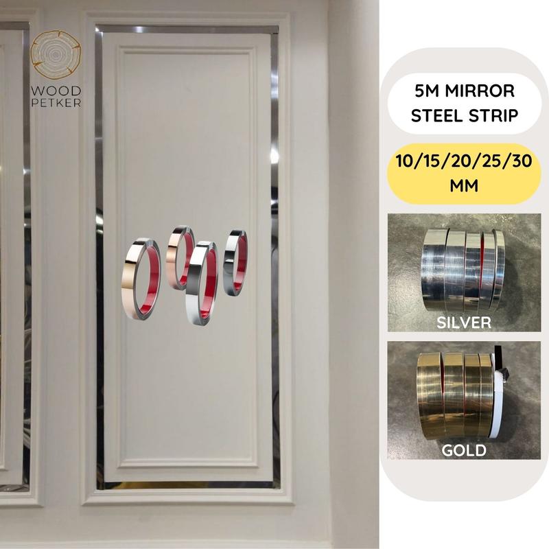 【Ready Stock】5meter mirror stainless steel decorative wainscoting ...
