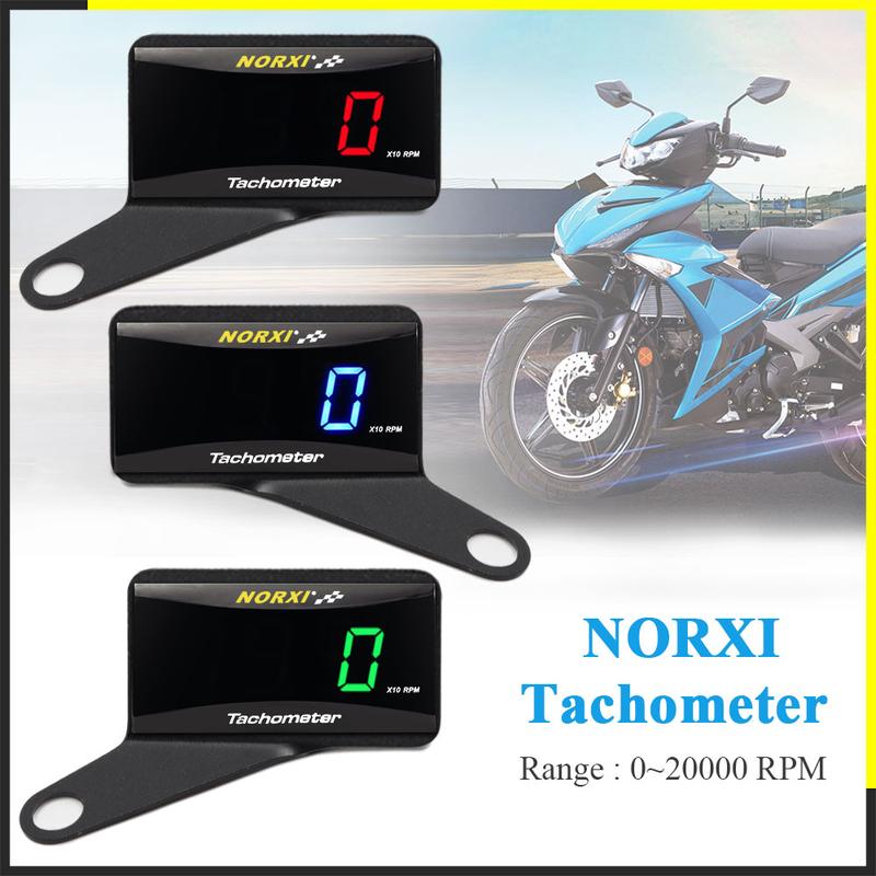 Motorcycle Mini RPM Meter Digital Square LCD Display Engine Tach ...