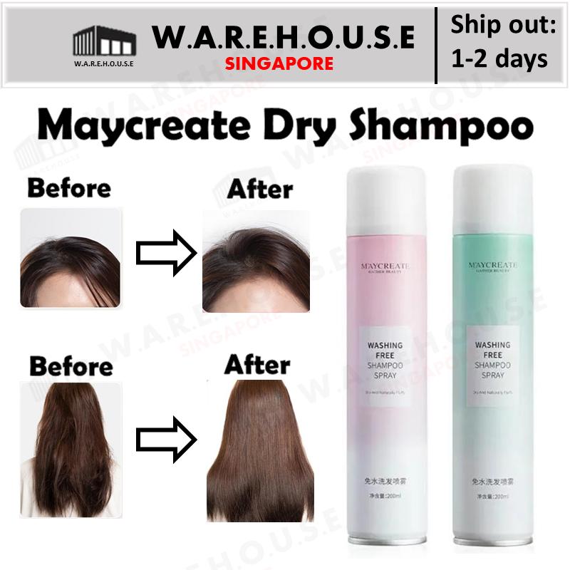[Warehouse] Maycreate Dry Shampoo 200ml Oil Free Fluffy Hair Spray Hair ...