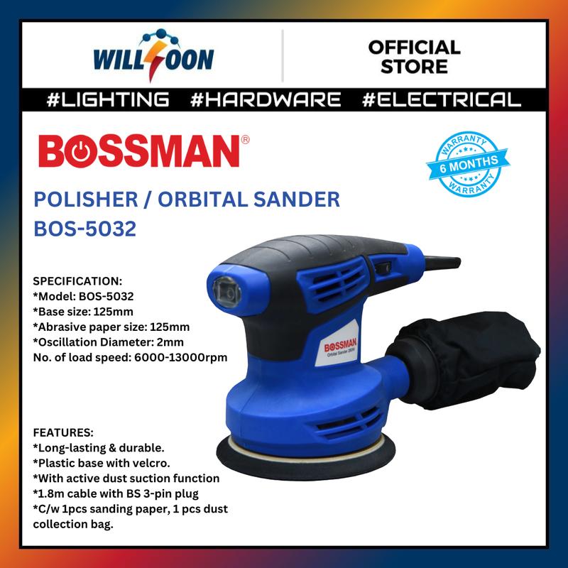 BOSSMAN POLISHER / ORBITAL SANDER BOS-5032 #WILLSOON - TikTok Shop Malaysia
