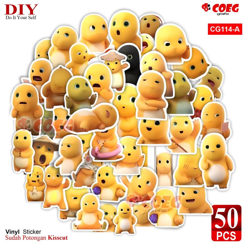 50/100PCS Stiker Nailoong Nalong Dino Kuning CG114 Kartun Lucu - Shop ...