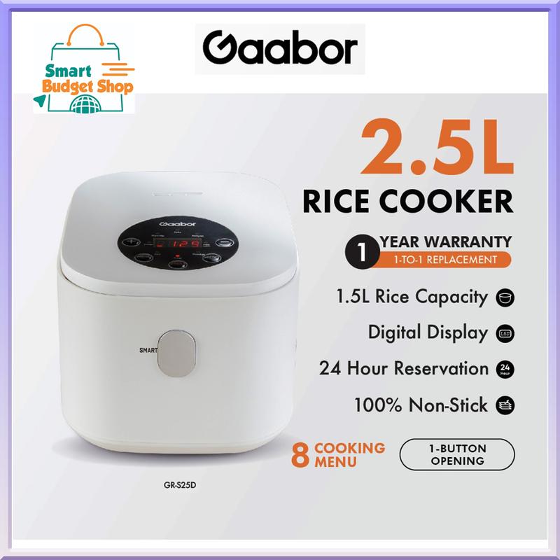 Gaabor Mini Rice Cooker (2.5L) Smart Micro Processor Rice Cooker ...