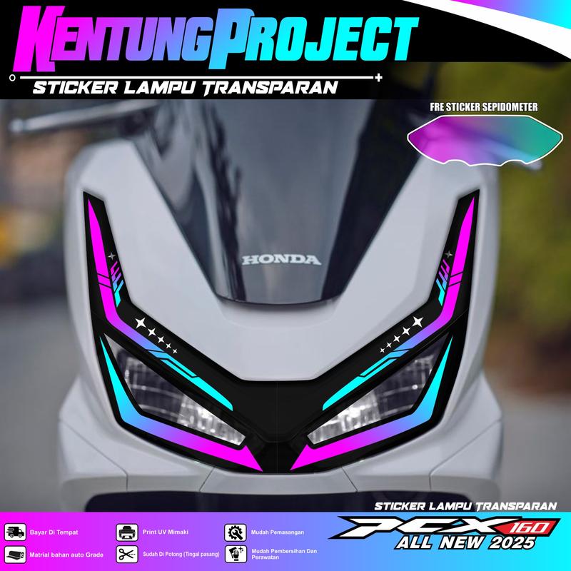 Stiker Lampu PCX 160 2025 stiker Variasi Lampu Alis Depan Belakang ...