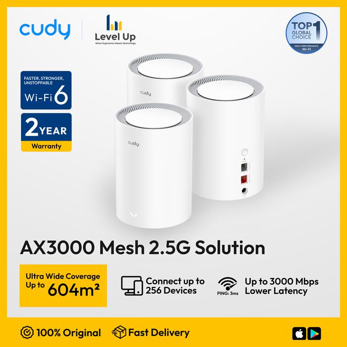 Promo Cudy M3000 Mesh Router WiFi System AX3000 Gigabit, WiFi 6, 2.5 ...