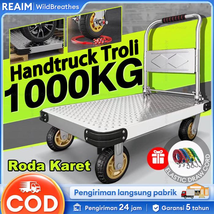 Promo 【Barang Ready 】Handtruck Troli Barang Lipat Model Besi 1000 Kg ...