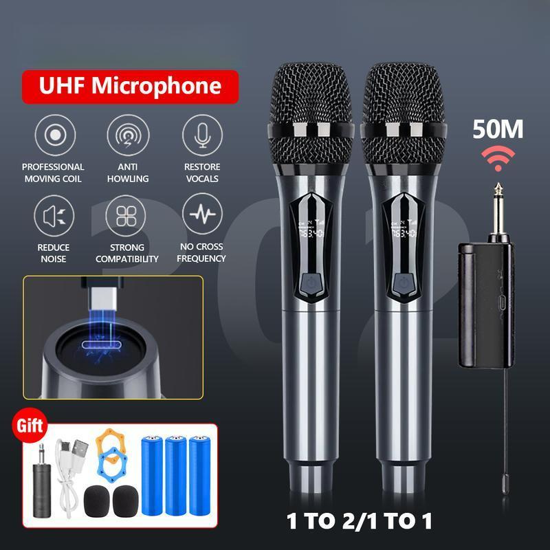 Rechargeable wireless microphone, dual channel, with receiver, - TikTok ...