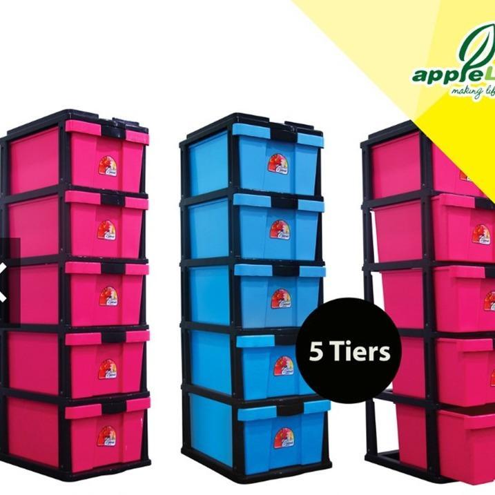 Applelady 5 Tiers Plastic Drawer/5 Tiers Cabinet/Storage Cabinet ...