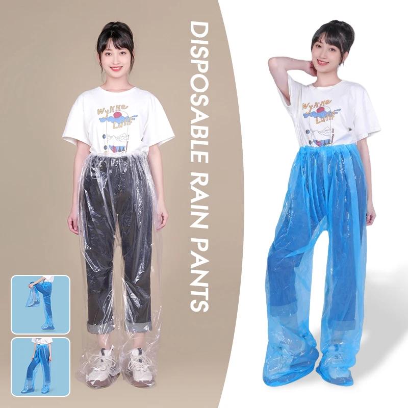 Disposable Rain Pants Thickened Pack Foot Drift Waterproof Split Set ...