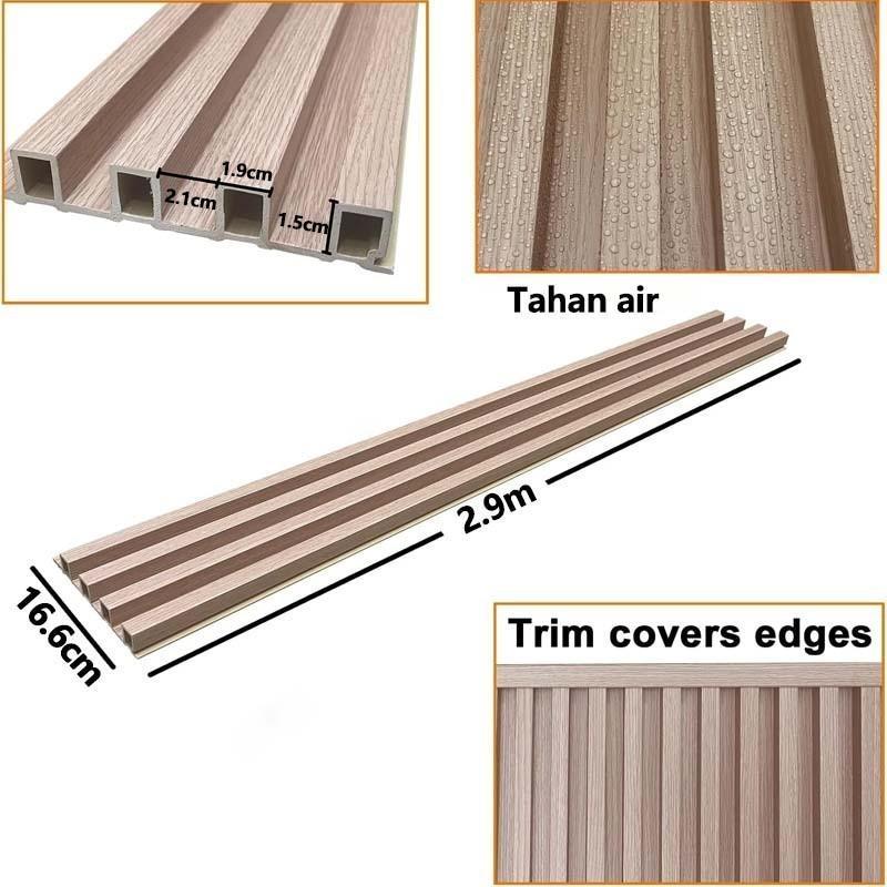 Wood WPC Wall panel 2.9Meter*16Cm Dekorasi Dinding Anti Rayap - Shop ...