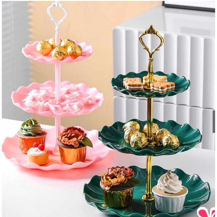 TMOS Dulang Tingkat Tiga High Tea Hidang Kek Kuih Buah Gula Cawan ...
