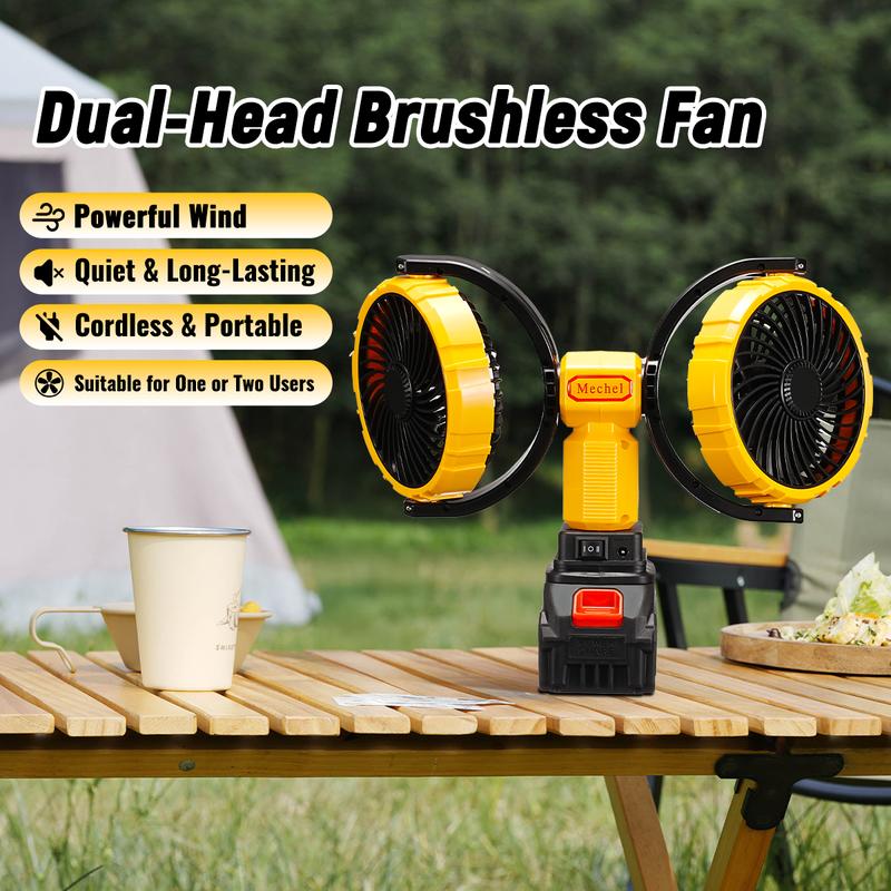 SOARFLY 5-Inch Dual Head Brushless Fan Portable Twin Fan – 360 ...
