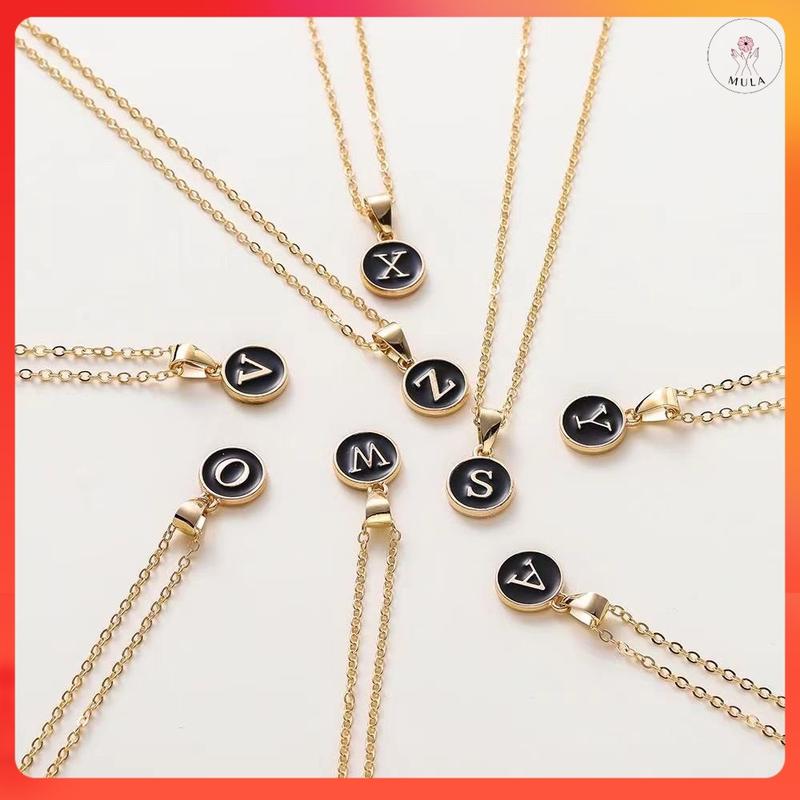 Black Metal English Huruf Loket Kalung Wanita A-Z Untuk Hadiah - TikTok ...