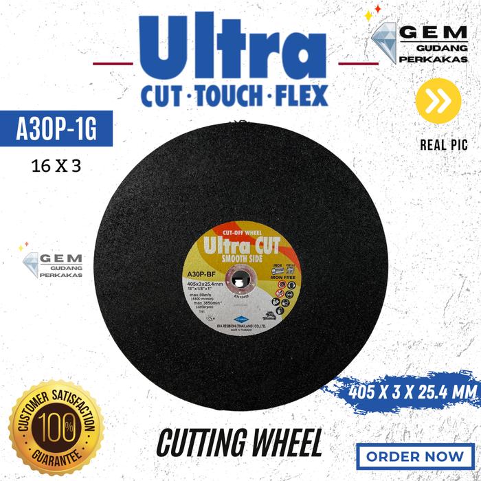 Jual Batu Mata Gerinda Potong 16"x3 A30P-1G Cutting Wheel 16Inch Ultra ...