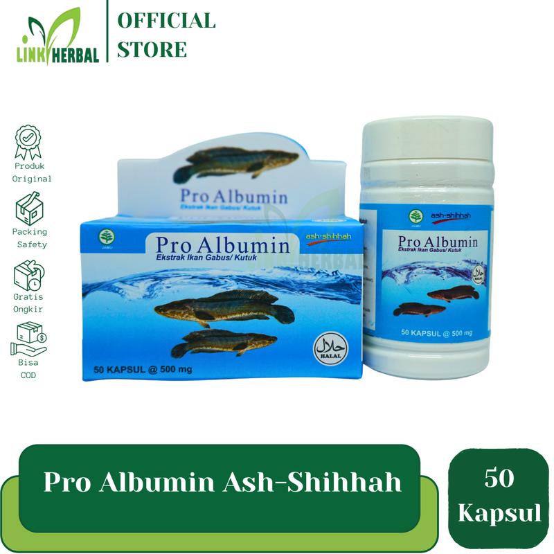 Kapsul Pro Albumin Ash Shihhah Ekstrak Ikan Gabus - 50 Kapsul @500mg ...